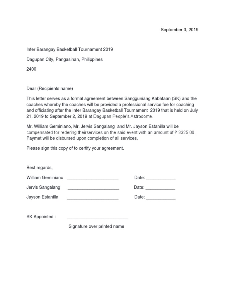 Contract Agreement Letter | PDF