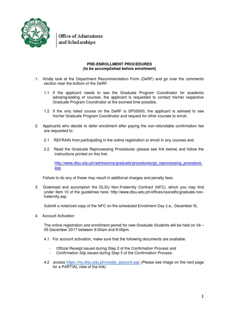 Pre Enrollment Procedure | PDF | Password | World Wide Web
