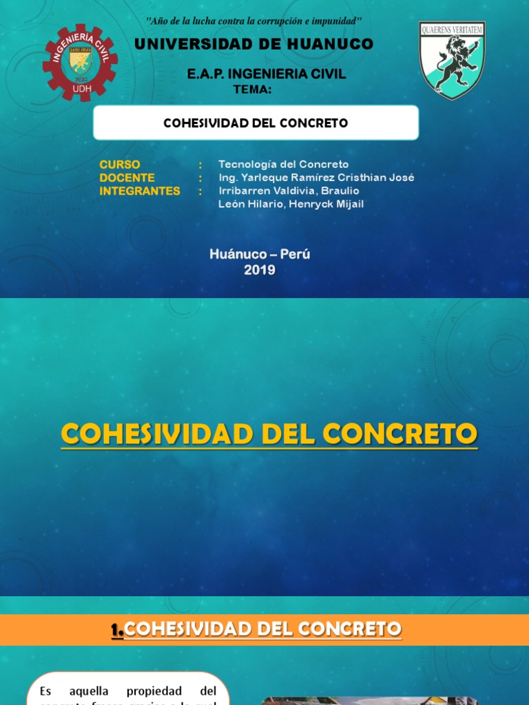 Cohesividad Del Concreto | PDF | Hormigón | Cemento