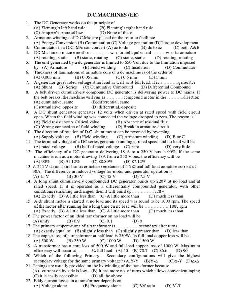 DCMT Compre | PDF | Electric Generator | Transformer