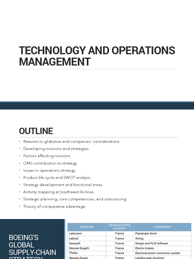 Technology and Operations Management | PDF | Strategic Management ...