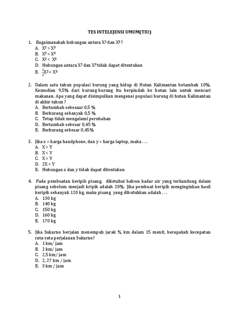 Bank Soal Tiu | PDF