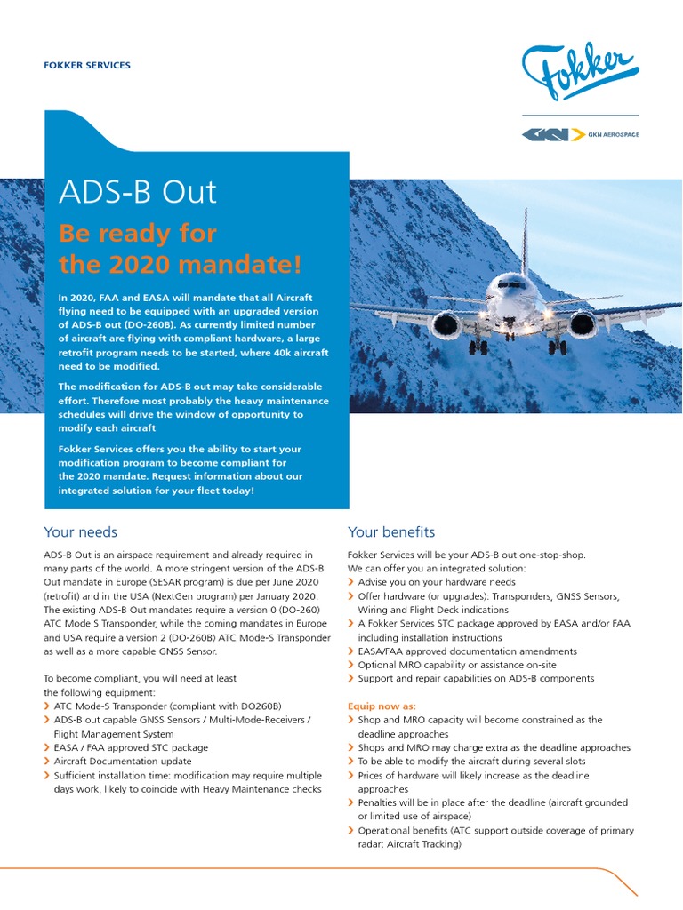 ADS-B Out: Be Ready For The 2020 Mandate! | PDF | Transponder ...