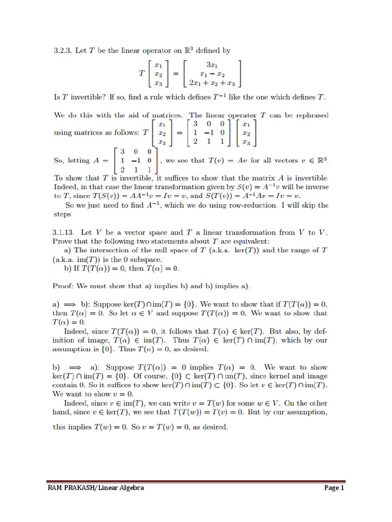 Linear Algebra | PDF | Algebra | Teaching Mathematics