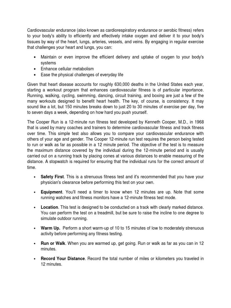 Understanding Cardiovascular Endurance | PDF | Physical Fitness ...