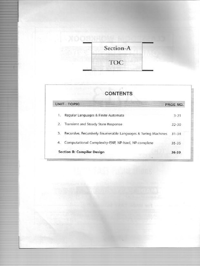 Work Book TOC and Compiler Design Made Easy PDF | PDF