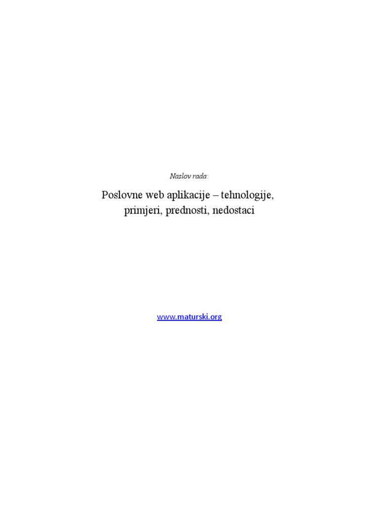 Poslovne Web Aplikacije | PDF