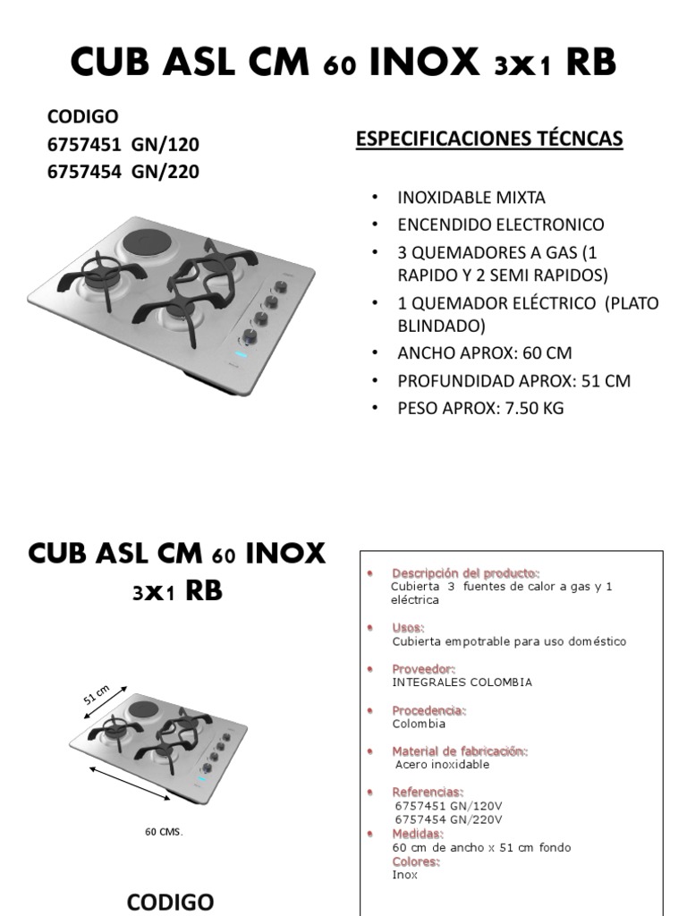 Ficha Tecnica de Estufa de 4 Quemadores | PDF