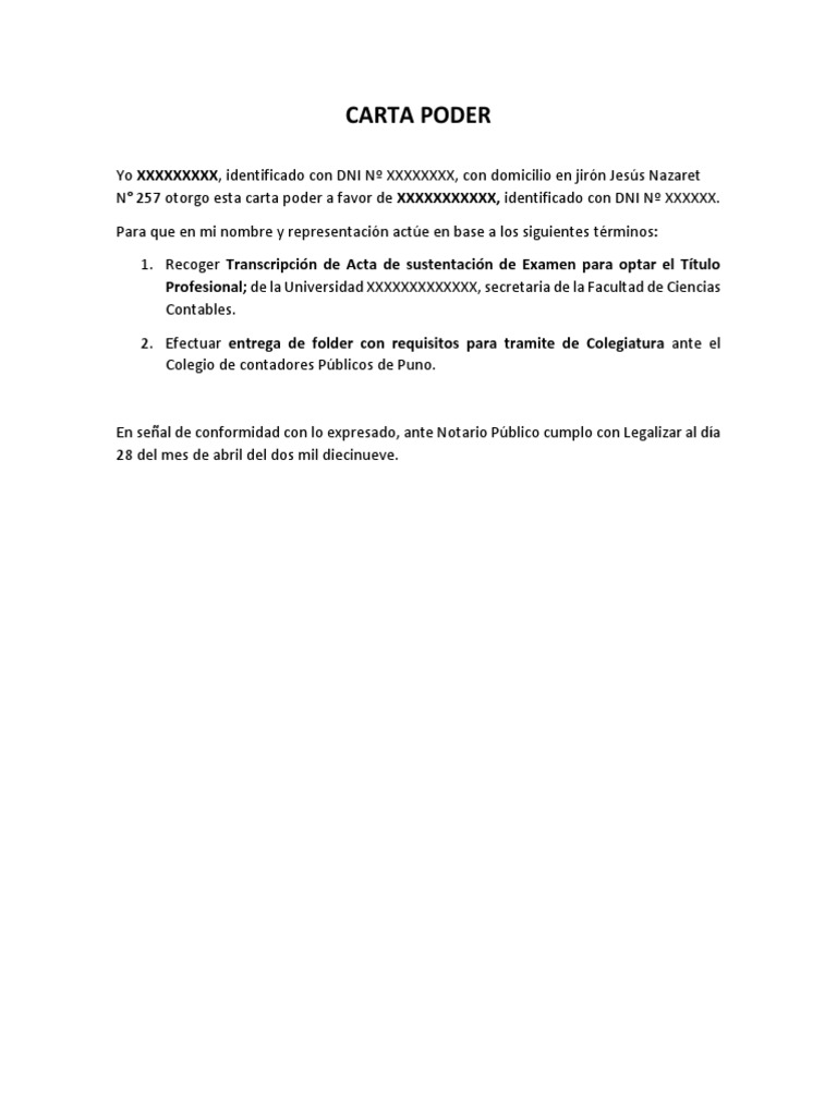 Carta Poder | PDF