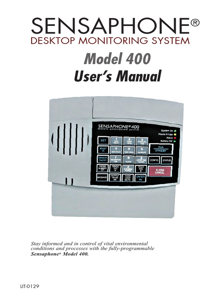 Sensaphone: User's Manual | Download Free PDF | Damages | Telephone