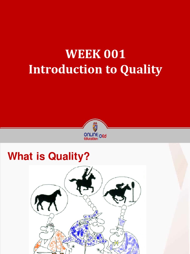 WEEK 001 Introduction To Quality | PDF