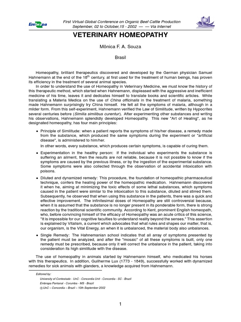 Veterinary Homeopathy For Herd | PDF | Homeopathy | Veterinary Physician
