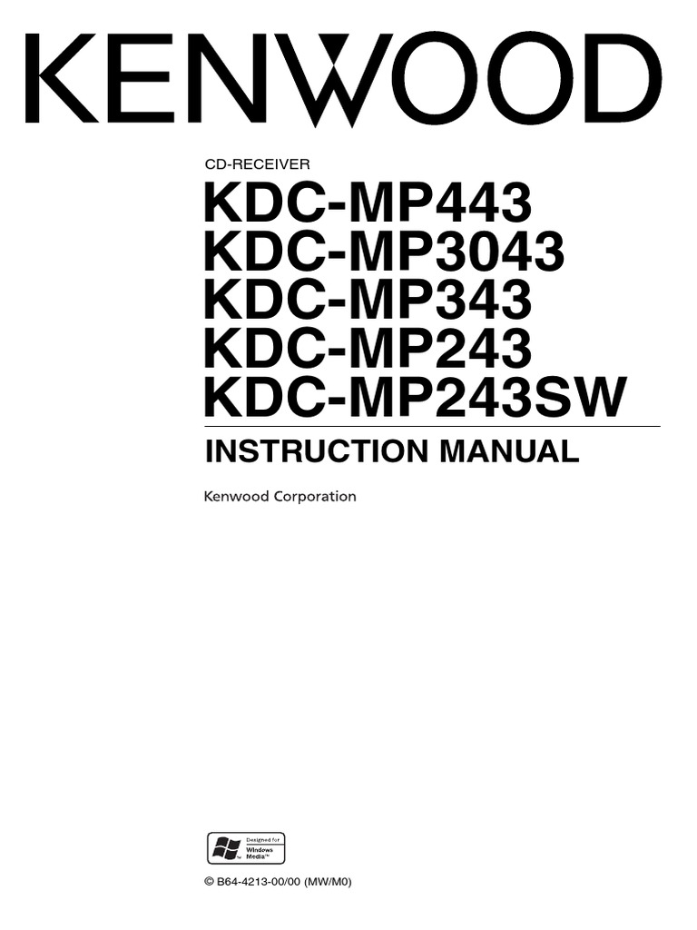 KDC-MP443 KDC-MP3043 KDC-MP343 KDC-MP243 KDC-MP243SW: Instruction ...
