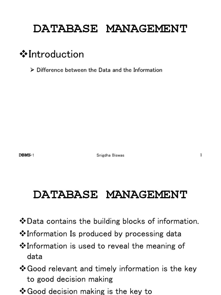 Database Management: Introduction | Download Free PDF | Conceptual Model | Databases