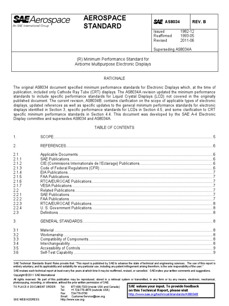 SAE AS 8034b PDF | PDF | Cockpit | Federal Aviation Administration