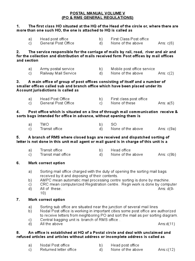 Postal Manual Volume V | PDF | Mail | United States Postal Service