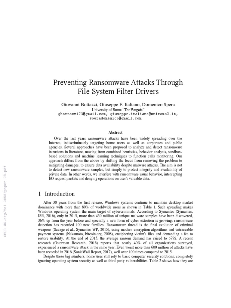 Preventing Ransomware Attacks | PDF | Ransomware | Application ...