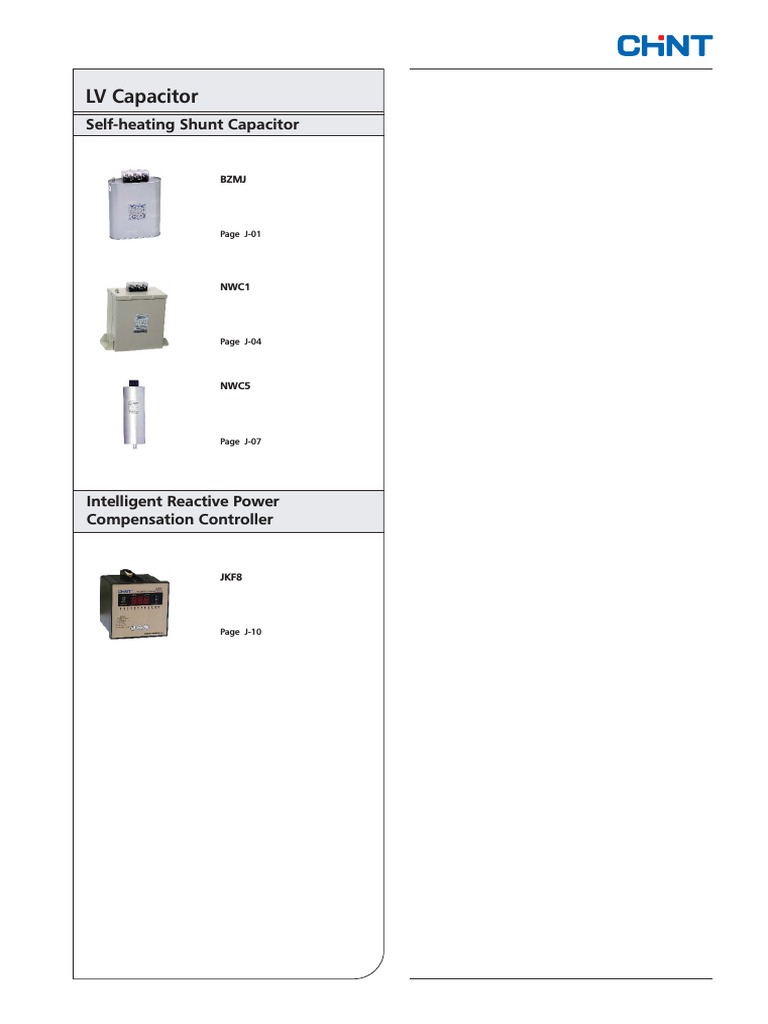 LV Capacitor: Self-Heating Shunt Capacitor | PDF | Capacitor | Ac Power