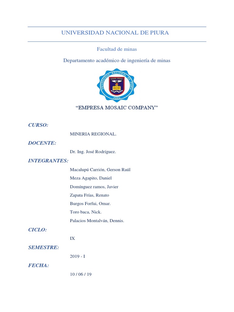 Mosaic Company Se Hizo Del Control de Minera Miski Mayo | PDF ...