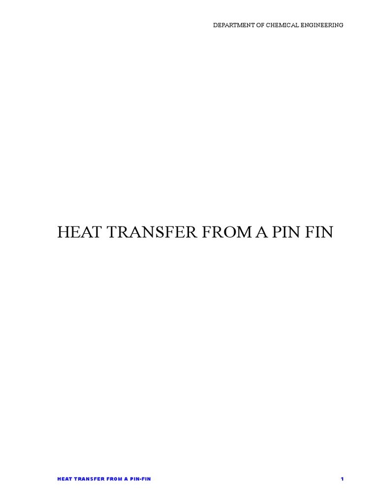 Pin Fin Apparatus | PDF | Heat Transfer | Heat