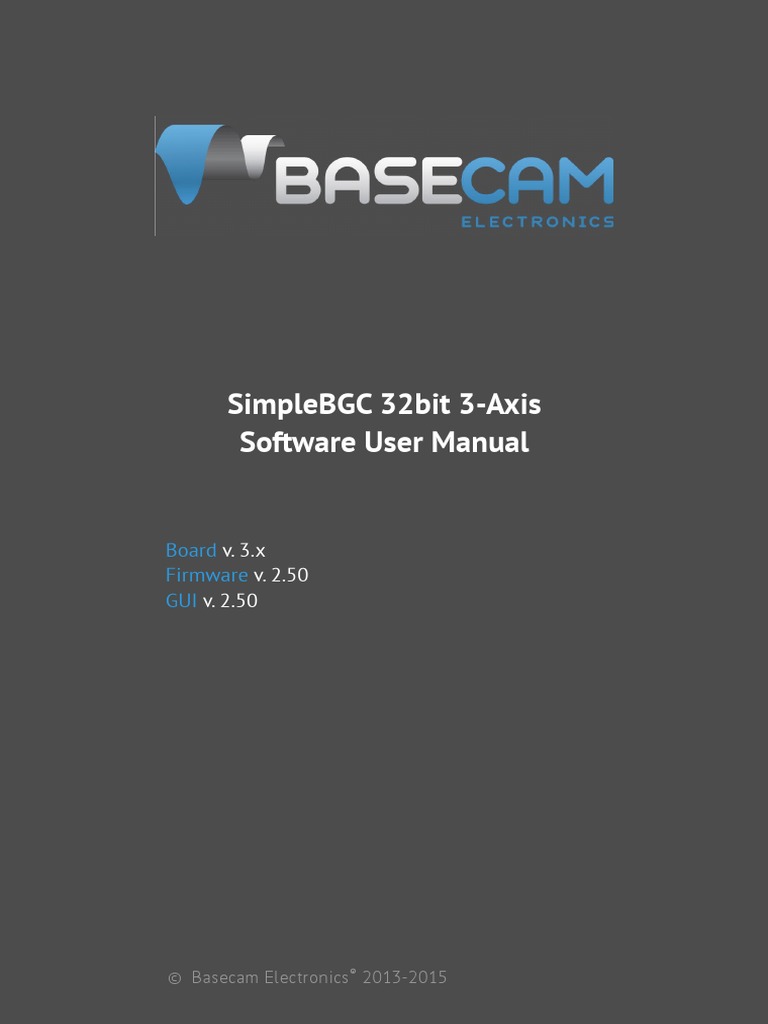 Simplebgc 32bit 3-Axis Software User Manual: Board Firmware Gui | PDF | Gyroscope | Electric Motor