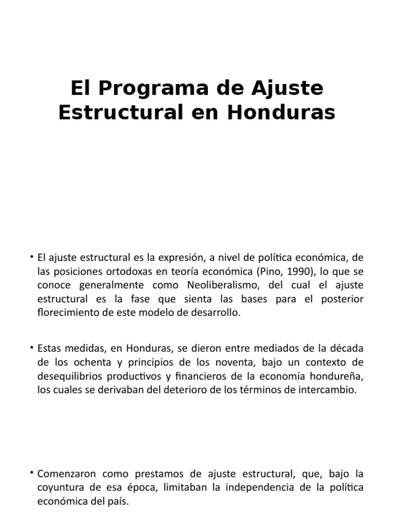 Programa de Ajuste Estructural | PDF | Ajuste estructural | La ...