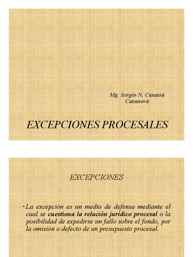 Excepciones Procesales en El Proceso Civil Peruano | PDF | Estatuto de ...