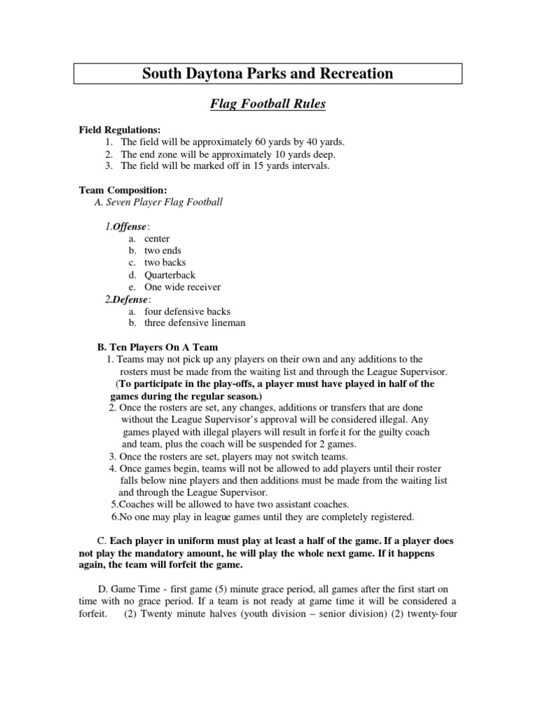 Flag Football Rules