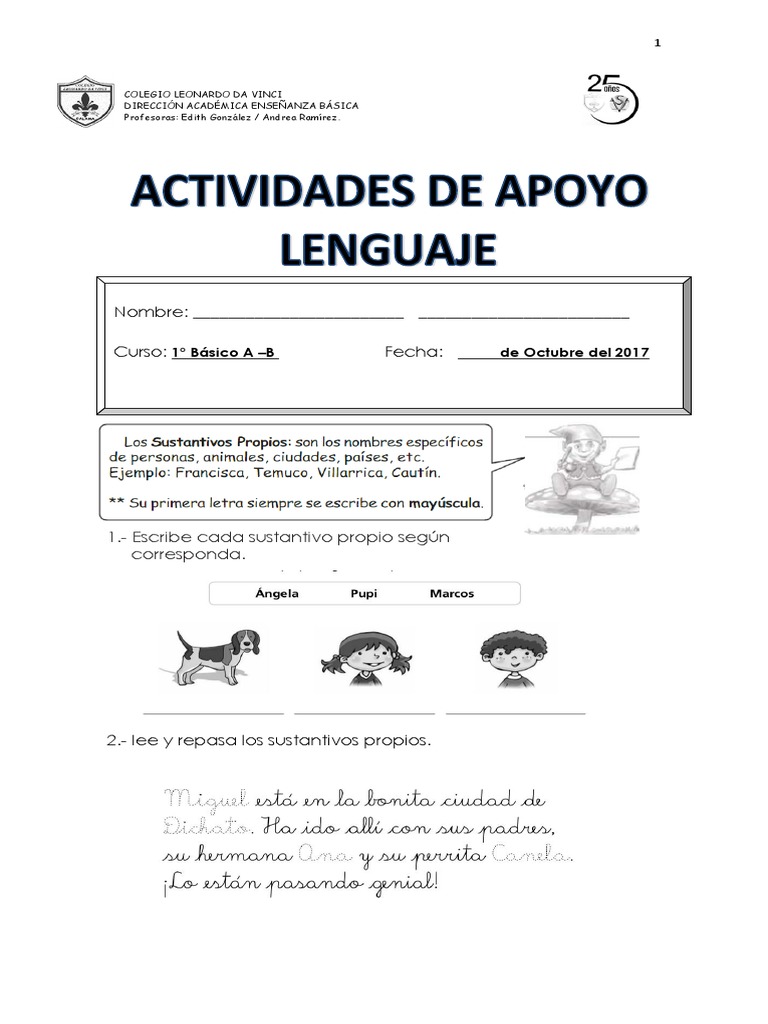 Actividades Sustantivos Propios y Comunes | PDF