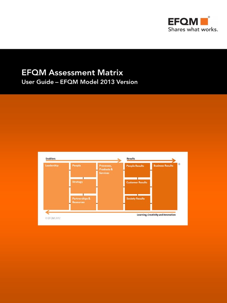 EFQM Assessment Matrix 2013 | PDF | Sustainability | Expert