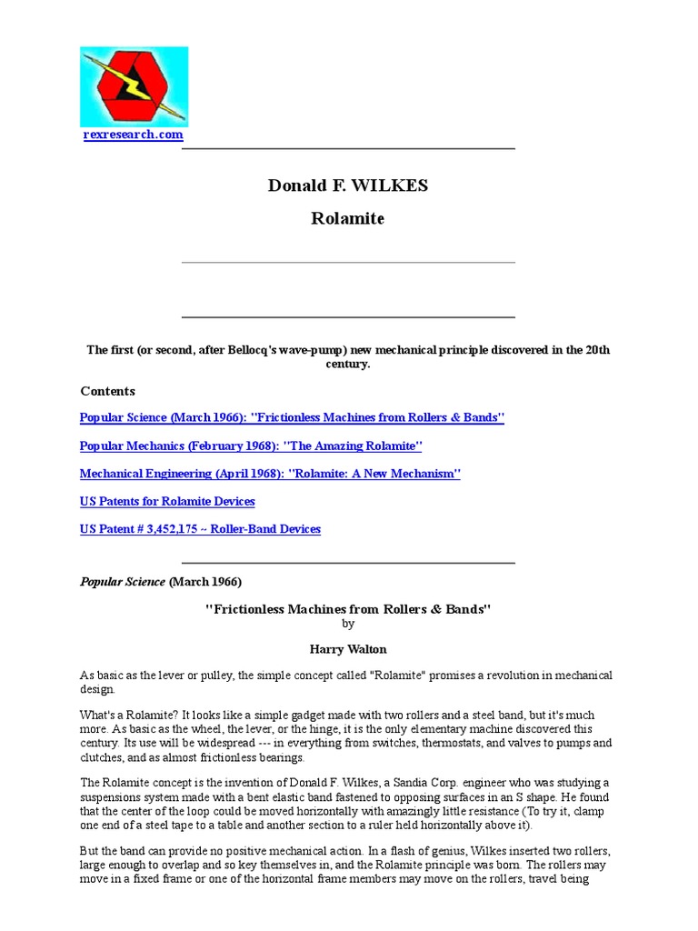 Rolamite: A Frictionless Mechanism | PDF | Deformation (Engineering ...