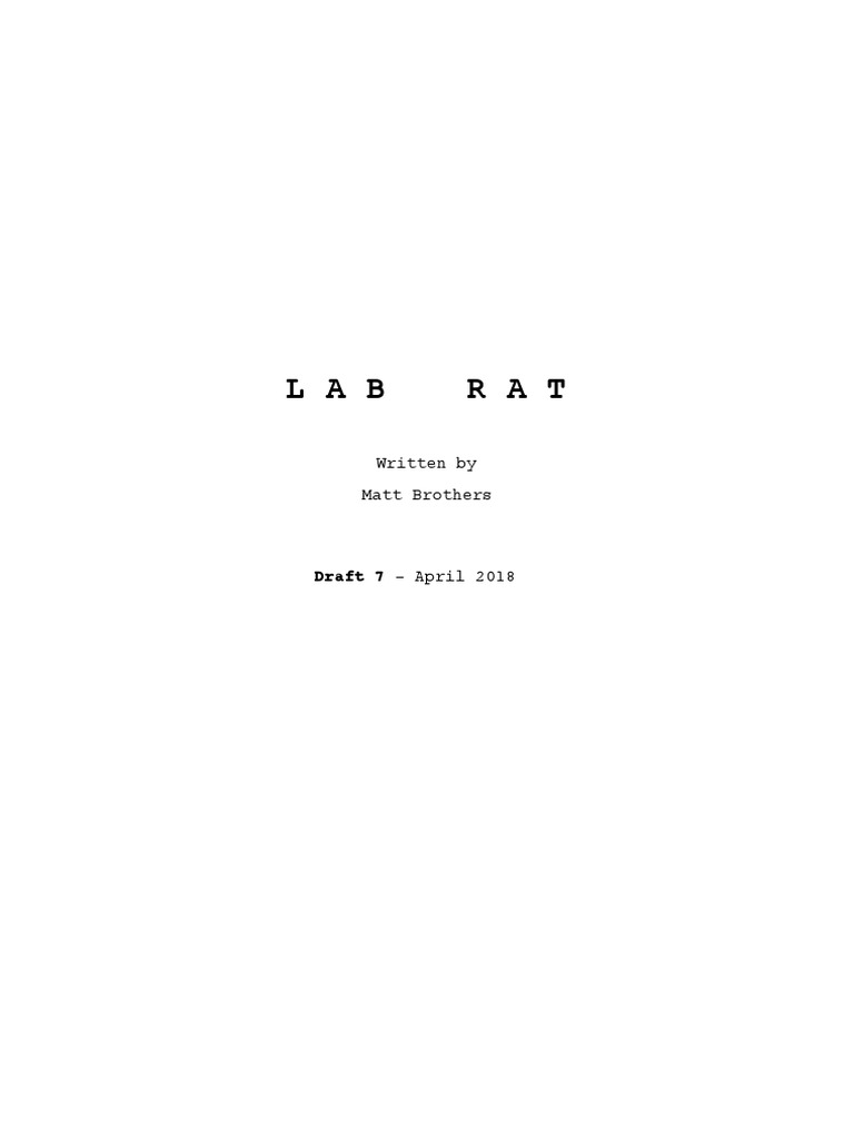 Lab Rat - Draft 7 - April 2018 | PDF | Young Adult