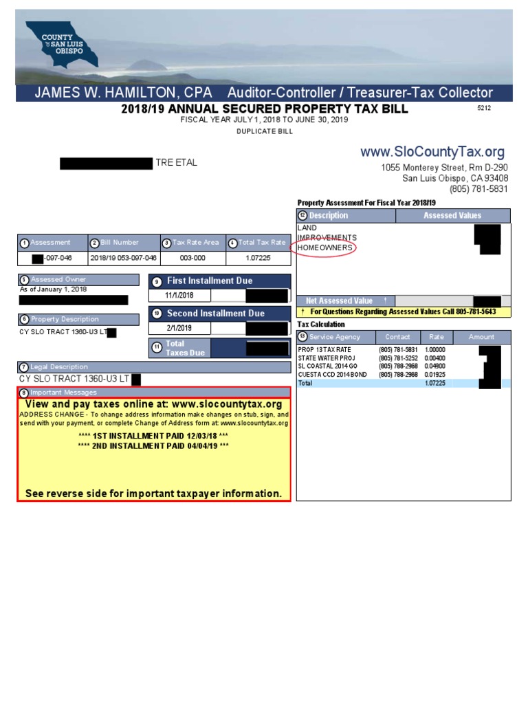 Tax Bill Example PDF | PDF | Credit Card | Cheque