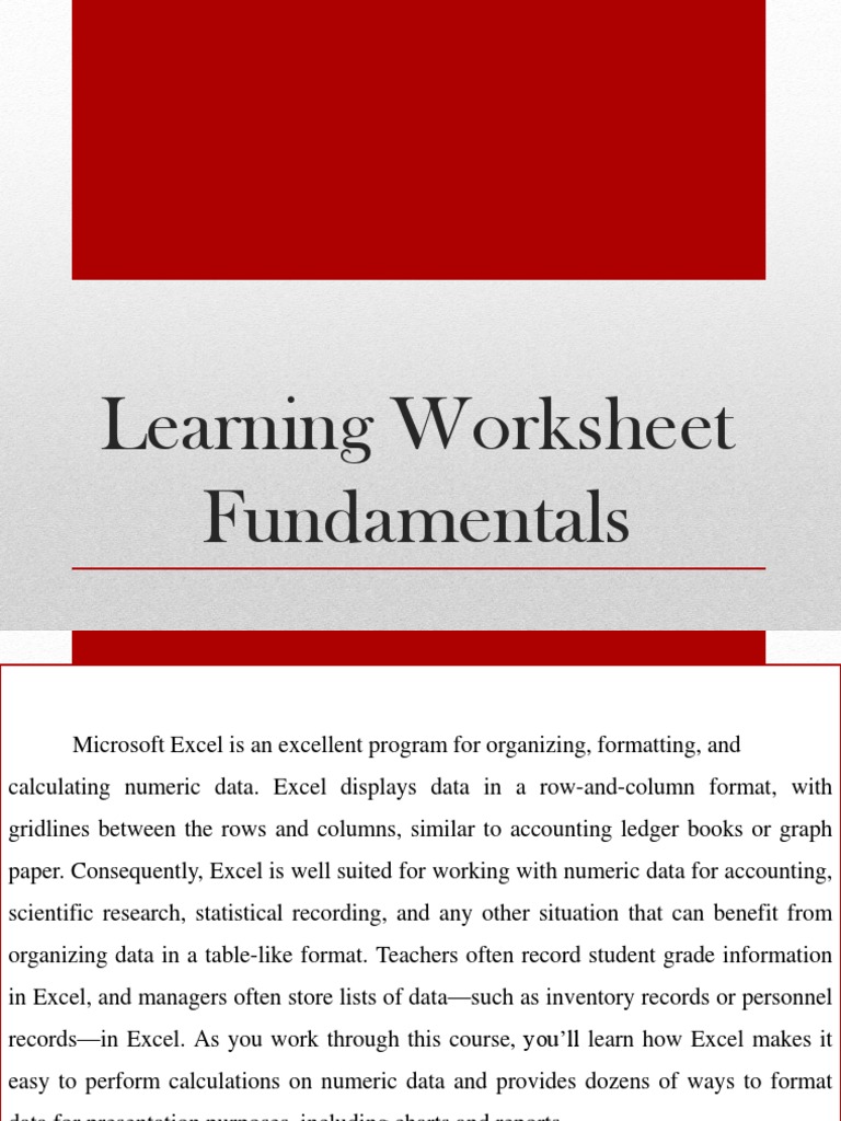 Edp Report Learning Worksheet Fundamentals | PDF | Spreadsheet ...