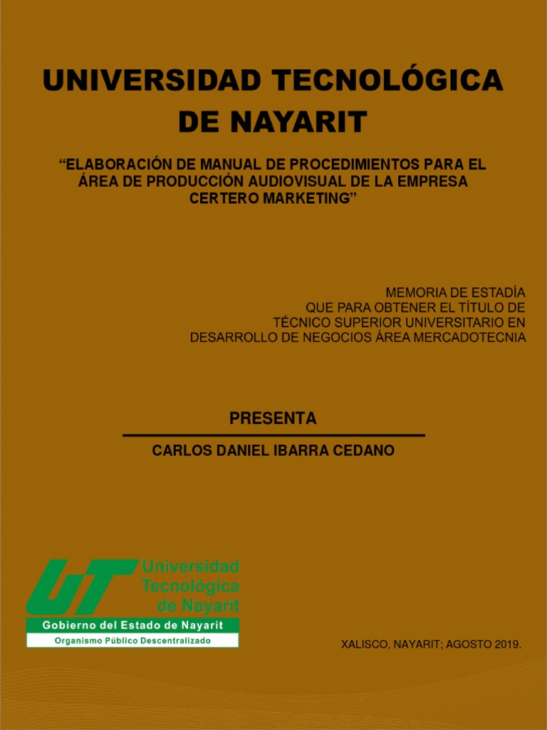 Elaboración de Manual de Procedimientos para El Área de Producción Audiovisual de La Empresa ...