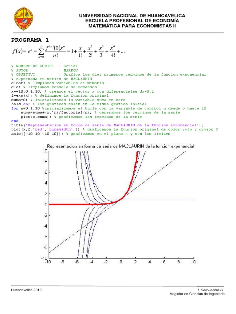 Series de Taylor Con Matlab | PDF | Análisis real | Cálculo