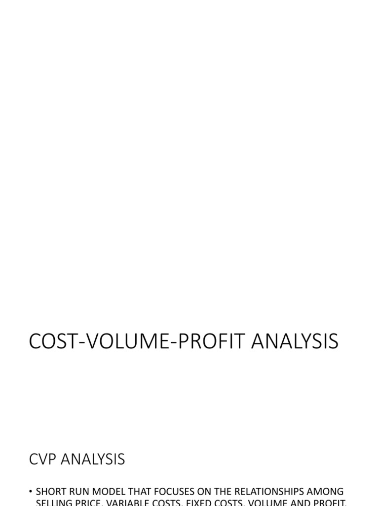 Cost Volume Profit Analysis | PDF | Management Accounting | Microeconomics