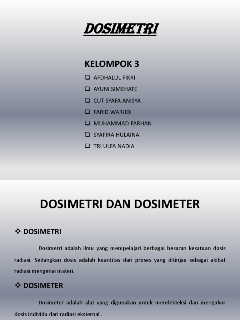 Dosimetri | PDF | Pengembangan Diri | Sains & Matematika