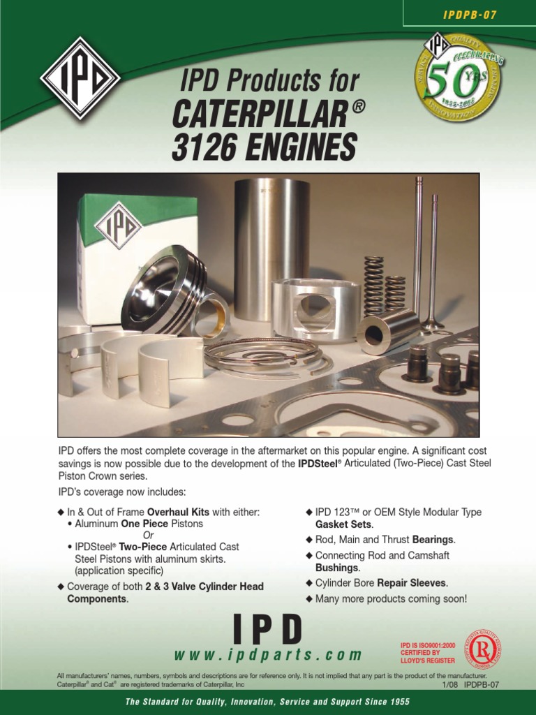 Cat 3126 PDF | Download Free PDF | Cylinder (Engine) | Piston