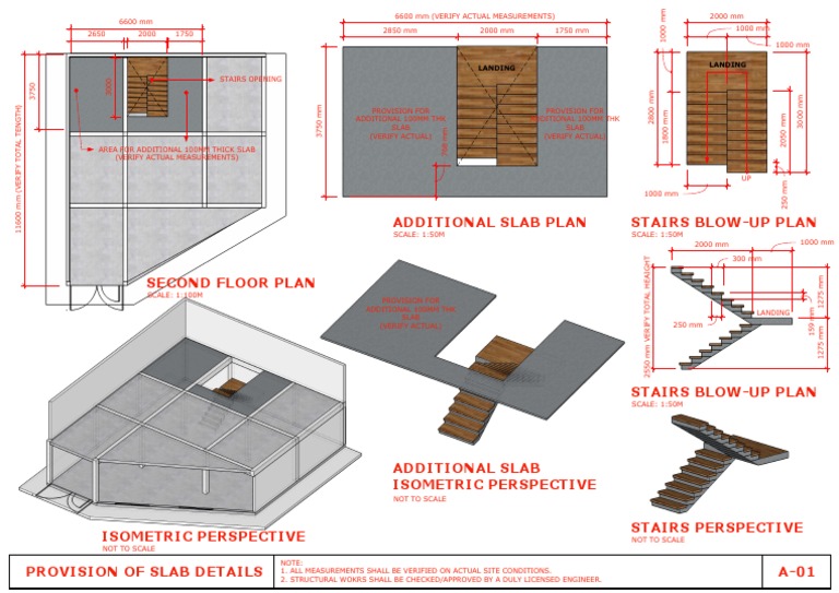 Additional Slab Plan Stairs Blow-Up Plan: Landing Landing | PDF ...