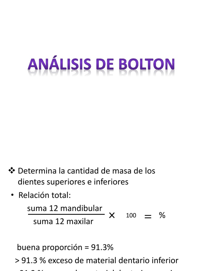 Analisis de Bolton y Perimetro de Arco ORTODONCIA | PDF