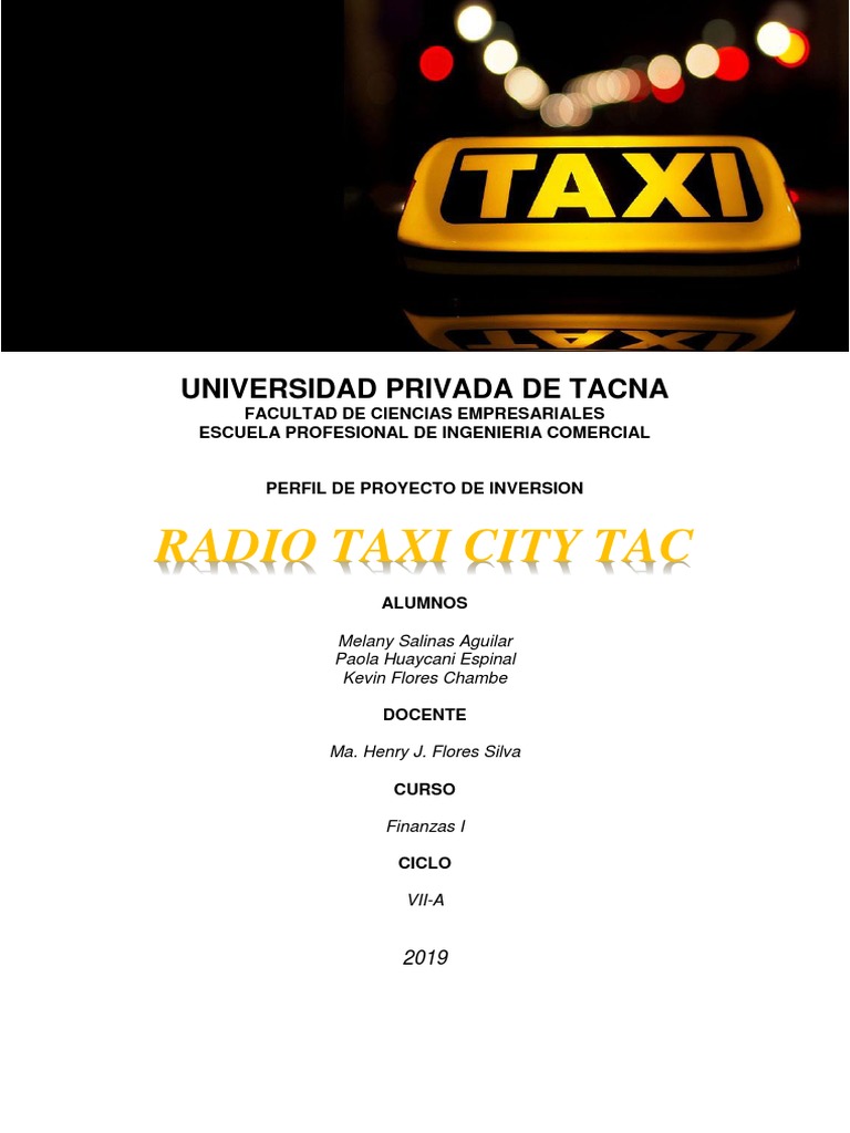 Radio Taxi | Descargar gratis PDF | Valor presente neto | Taxi
