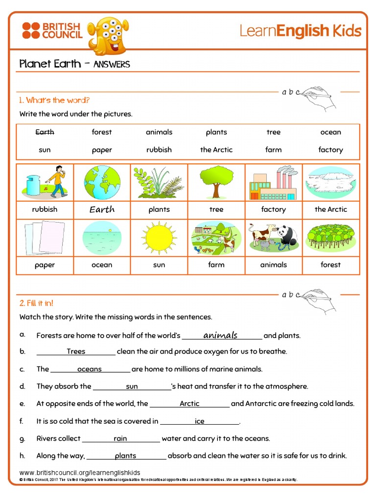 Short Stories Planet Earth Answers | PDF | Sea | Earth
