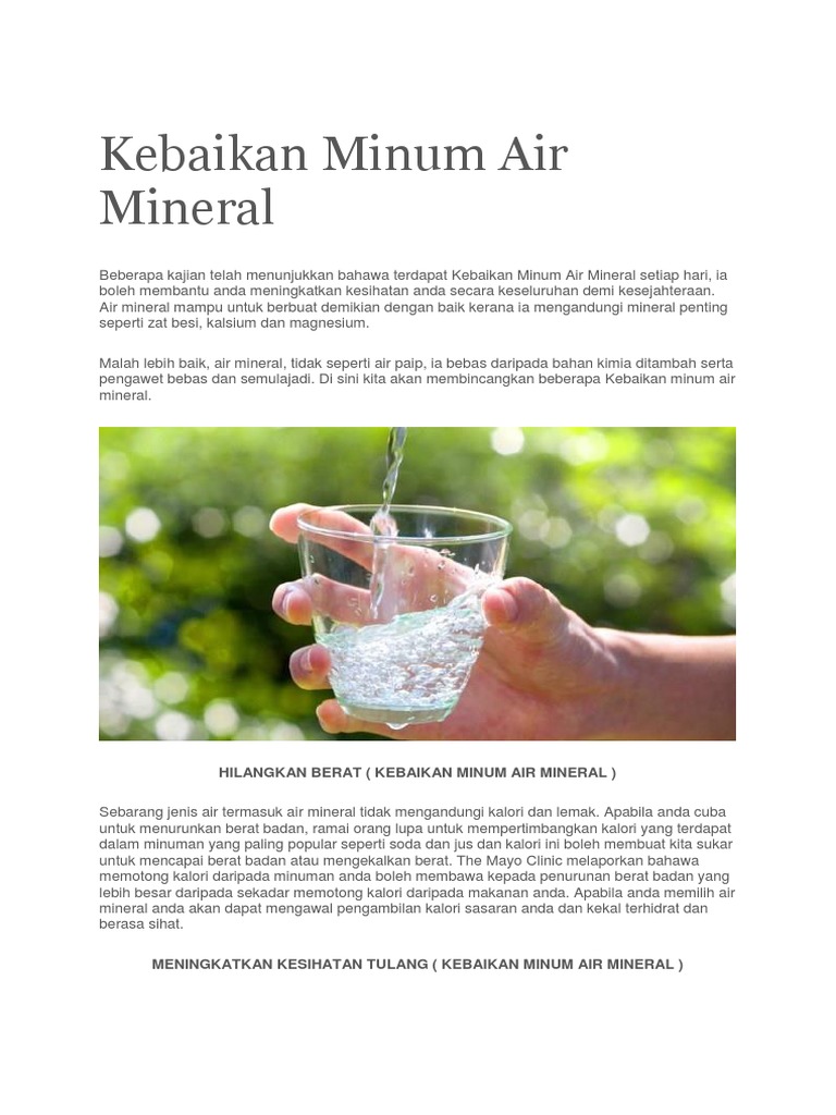 Kebaikan Minum Air Mineral | PDF