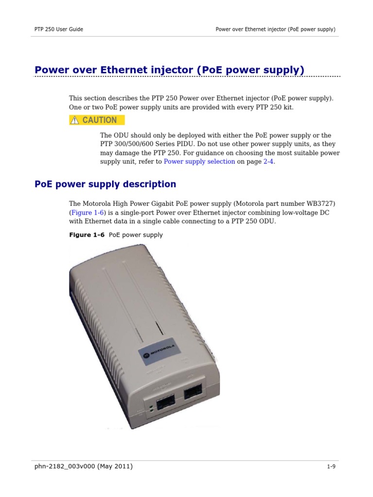 C000025L001A PoE Power Supply Injector | PDF | Power Supply ...