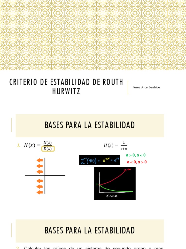 Criterio de Estabilidad de Routh Hurwitz | PDF | Análisis matemático ...