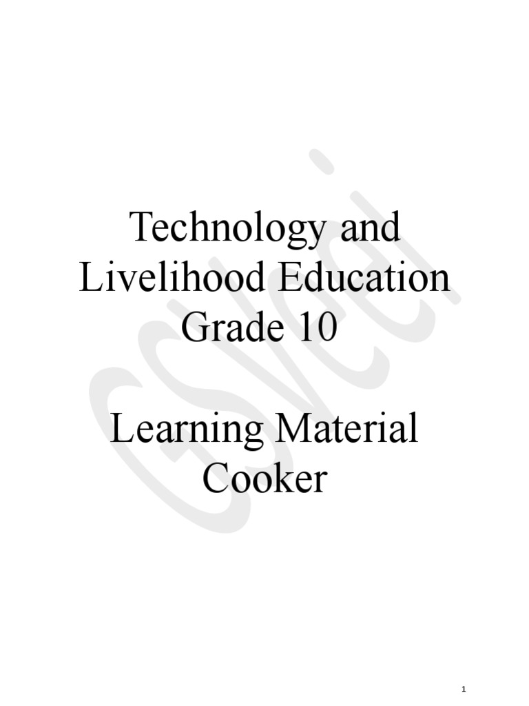 Cookery g10 Learning Module | PDF | Egg As Food | Entrepreneurship