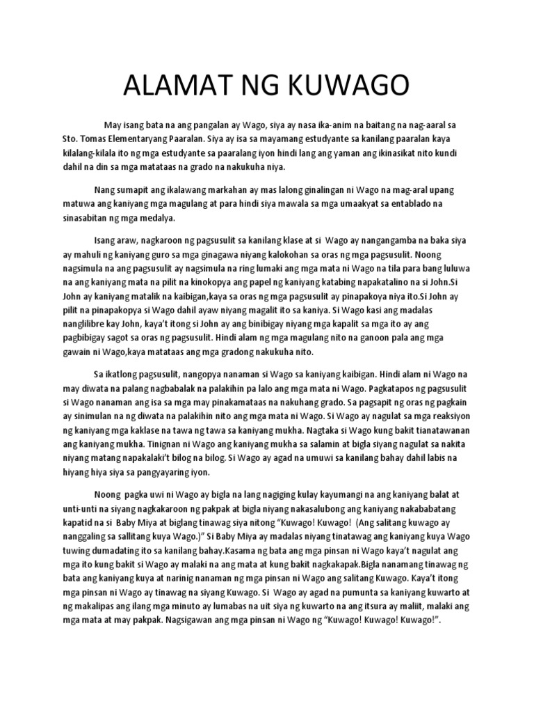 Alamat NG Kuwago | PDF