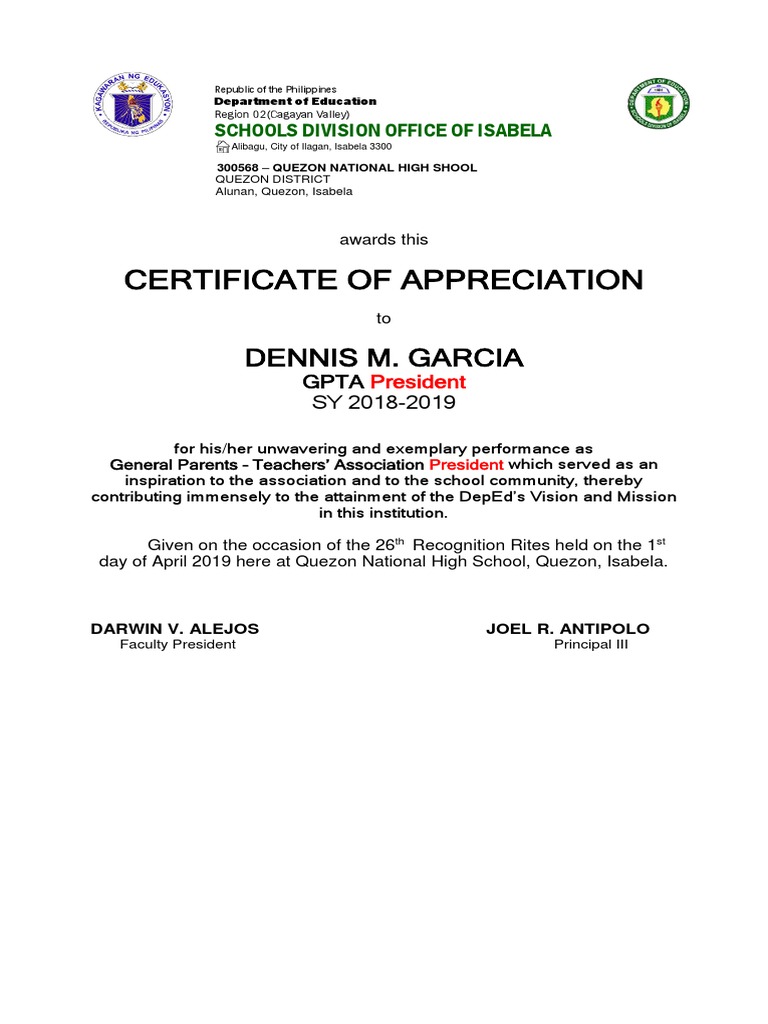 Gpta Officers Certificate | PDF