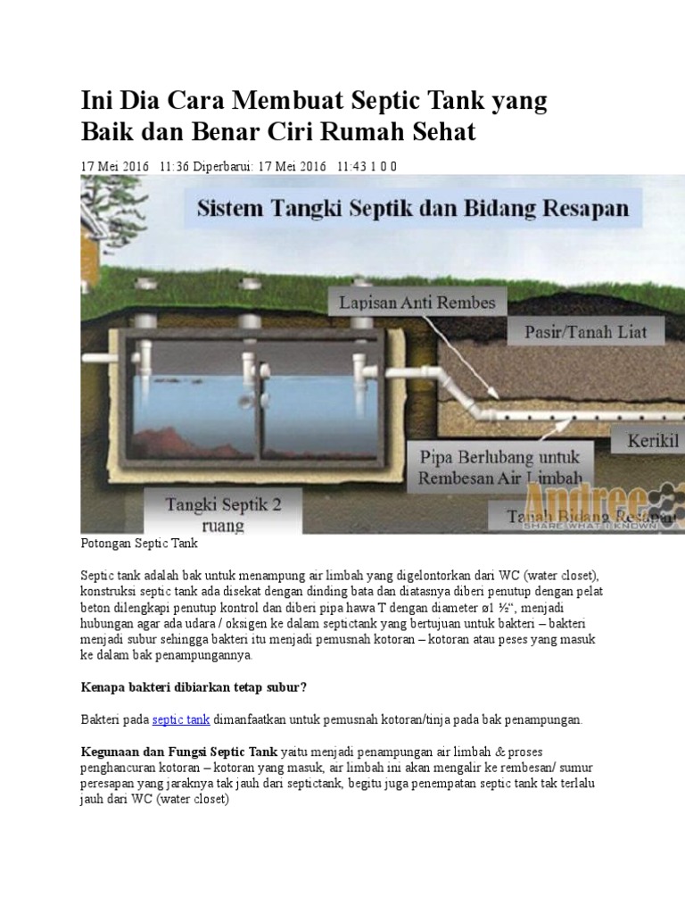 Ini Dia Cara Membuat Septic Tank Yang Baik Dan Benar Ciri Rumah Sehat | PDF